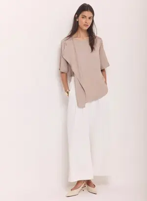 Mint Velvet Satin Ruffle Front Top