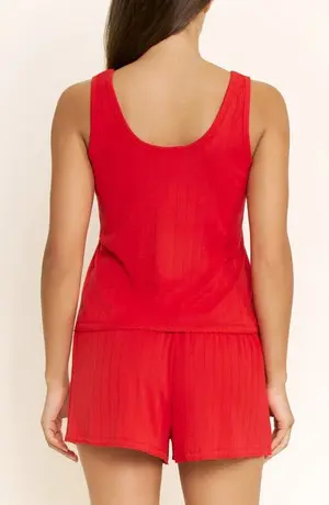 Honeydew Intimates Modal Rib Lounge Tank - Holly Red