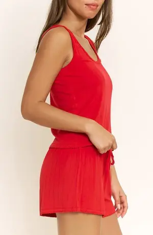 Honeydew Intimates Modal Rib Lounge Tank - Holly Red