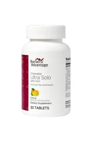 BARIATRIC ADVANTAGE Chewable Ultra Solo With Iron Daily Multivitamin Citrus 30 Count - None