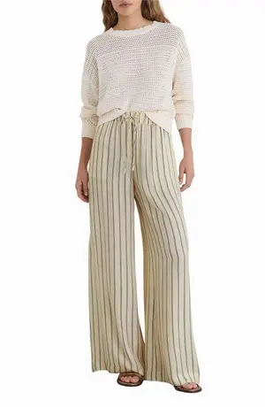 REISS Minnie Wide Leg Stripe Pants
