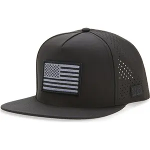 LOCAL BEACH American Flag Trucker Hat - Black