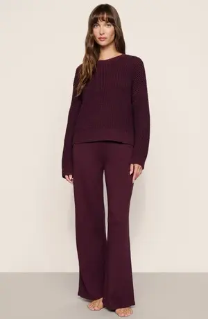 Eberjey Recy Crewneck Sweater - Wildberry