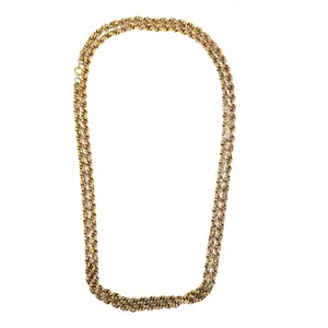 MADISON BEVERLY HILLS Vintage 70s Twisted Rope Link Chain Necklace - Gold