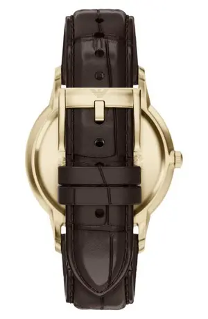 Emporio Armani Archetipo Leather Strap Watch