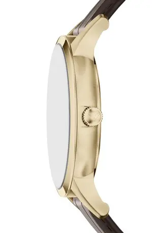 Emporio Armani Archetipo Leather Strap Watch