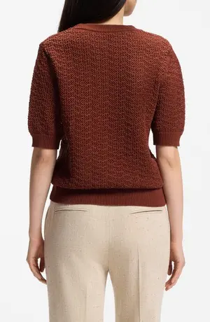 BOSS Folearia Short Sleeve Cotton Sweater