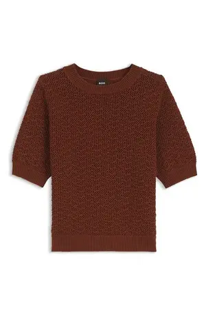 BOSS Folearia Short Sleeve Cotton Sweater