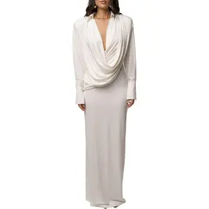 JLUXLABEL Poise Draped Maxi Dress - Ivory