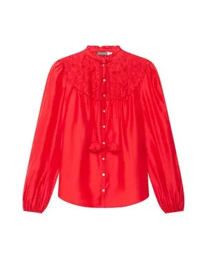 Mint Velvet Floral Detail Cutwork Blouse