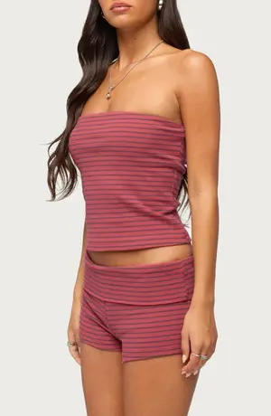 EDIKTED Monikah Striped Strapless Tube Top