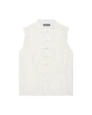 Mint Velvet Lace Mandarin Collar Military Top