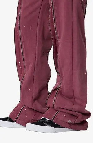 Mnml Rivet Zipper Flare Sweatpants