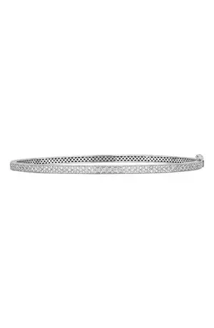 Bony Levy Rita Diamond Hinged Bangle Bracelet - White Gold