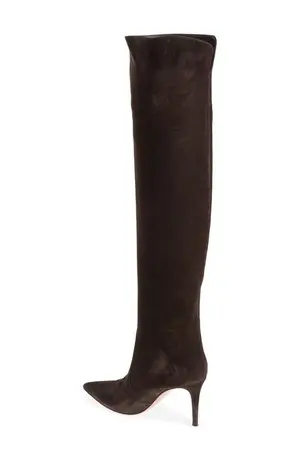 GIANVITO ROSSI Over The Knee Stiletto Boots - Moka