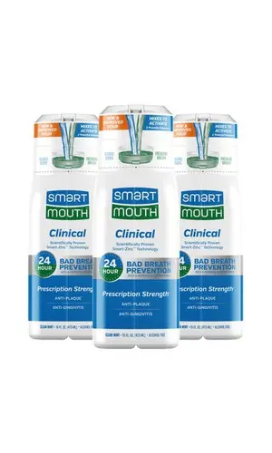 SMARTMOUTH Clinical Activated Zinc Ion Mouthwash 16 Fl Oz 3 Pack Flavor - Clean Mint