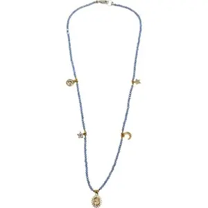 MADISON BEVERLY HILLS Beaded Charm Necklace - Blue