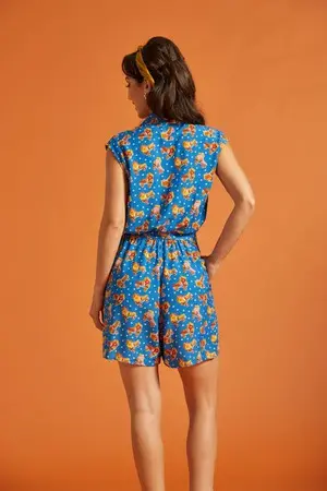 MODCLOTH Roller Skate Print Romper With Belt