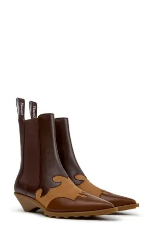 Camper Anita Pointed Toe Chelsea Boot - Medium Brown