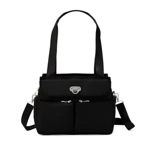 BAGGALLINI Coastal Flip Lock Trio Satchel - Black