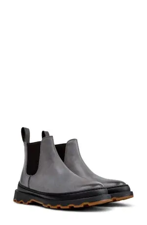 Camper Brutus Leather Chelsea Boot - Medium Gray