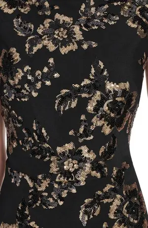 Eliza J Floral Sequin Gown