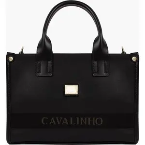 CAVALINHO Structured Handbag With Top Zip Closure - Black