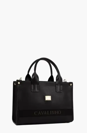 CAVALINHO Structured Handbag With Top Zip Closure - Black