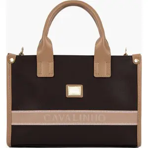 Cavalinho Structured Handbag With Top Handles And Shoulder Strap - Brown/beige