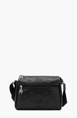 CAVALINHO Cavalo Lusitano 373 Embossed Leather Crossbody Bag - Black