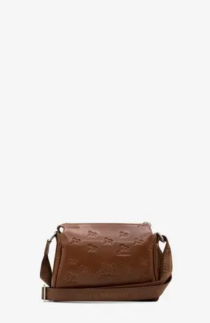 CAVALINHO Embossed Leather Crossbody Bag - Camel Brown