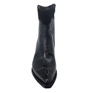 MADISON MAISON Star Motif Pointed Toe Ankle Boots - Black