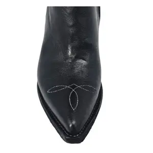 MADISON MAISON Star Motif Pointed Toe Ankle Boots - Black