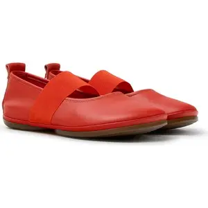 Camper Right Nina Mary Jane Flat - Bright Red