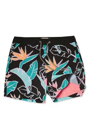 PARTY PANTS Sweet Leaf Party Starter 5-inch Swim Trunks