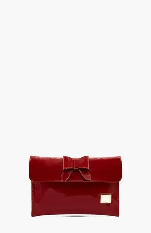 Cavalinho Patent Leather Bow Detail Clutch Bag - Red