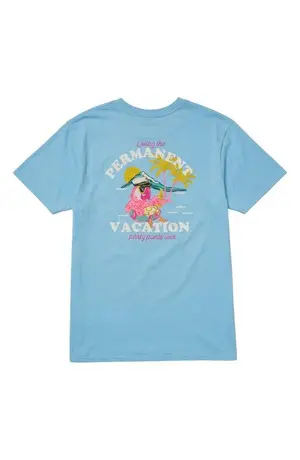 PARTY PANTS Permanent Vacay Graphic T-shirt - Light Blue