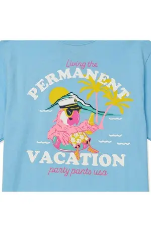 PARTY PANTS Permanent Vacay Graphic T-shirt - Light Blue