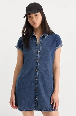 Good American Denim Polo Mini Dress