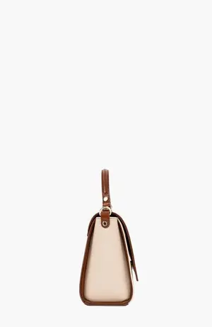 Cavalinho Leather Handbag - Camel Brown/beige