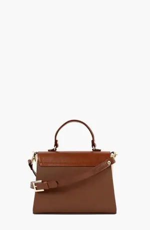 Cavalinho Leather Handbag - Camel Brown/beige