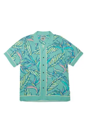 PARTY PANTS Johnny Jamaica Tropical Print Camp Shirt - Green