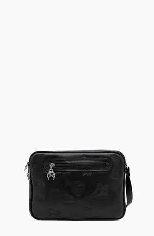 CAVALINHO Cavalo Lusitano 251 Embossed Leather Crossbody Bag - Black