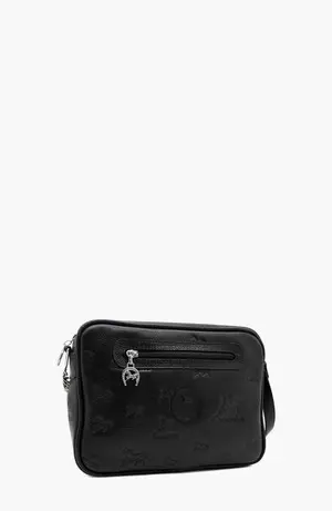 CAVALINHO Cavalo Lusitano 251 Embossed Leather Crossbody Bag - Black