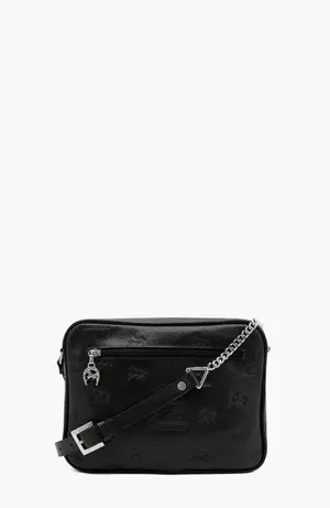 CAVALINHO Cavalo Lusitano 251 Embossed Leather Crossbody Bag - Black