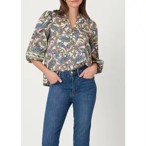 Shoshanna Pura Paisley Print Silbi Top - Ivory Multi