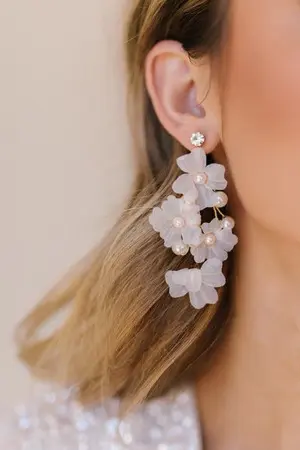 POPPY LANE Olive Bridal Earrings - Silver