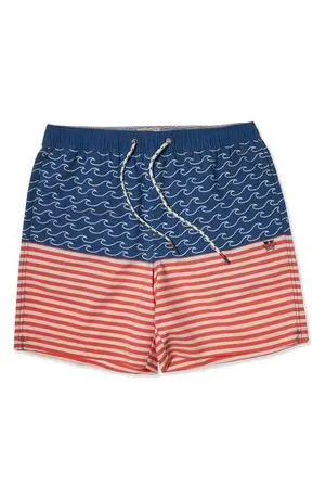 PARTY PANTS Finner Party Starter 5-inch Swim Trunks - Red