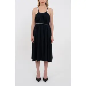 AAM THE LABEL Tie-up Midi Dress - Black