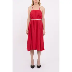 AAM THE LABEL Tie-up Midi Dress - Cherry